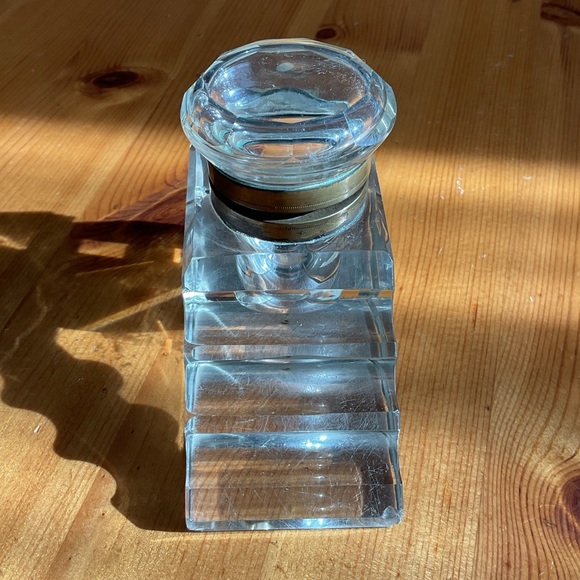 Antique | Accents | Antique Lead Crystal Inkwell Pen Holder Glowy ...